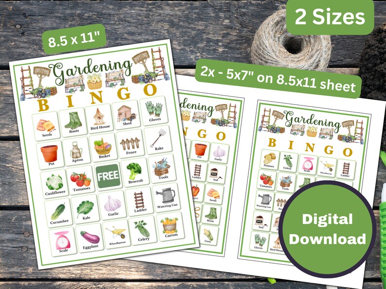 30 Unique Gardening Bingo Printable Garden Bingo Party - Etsy