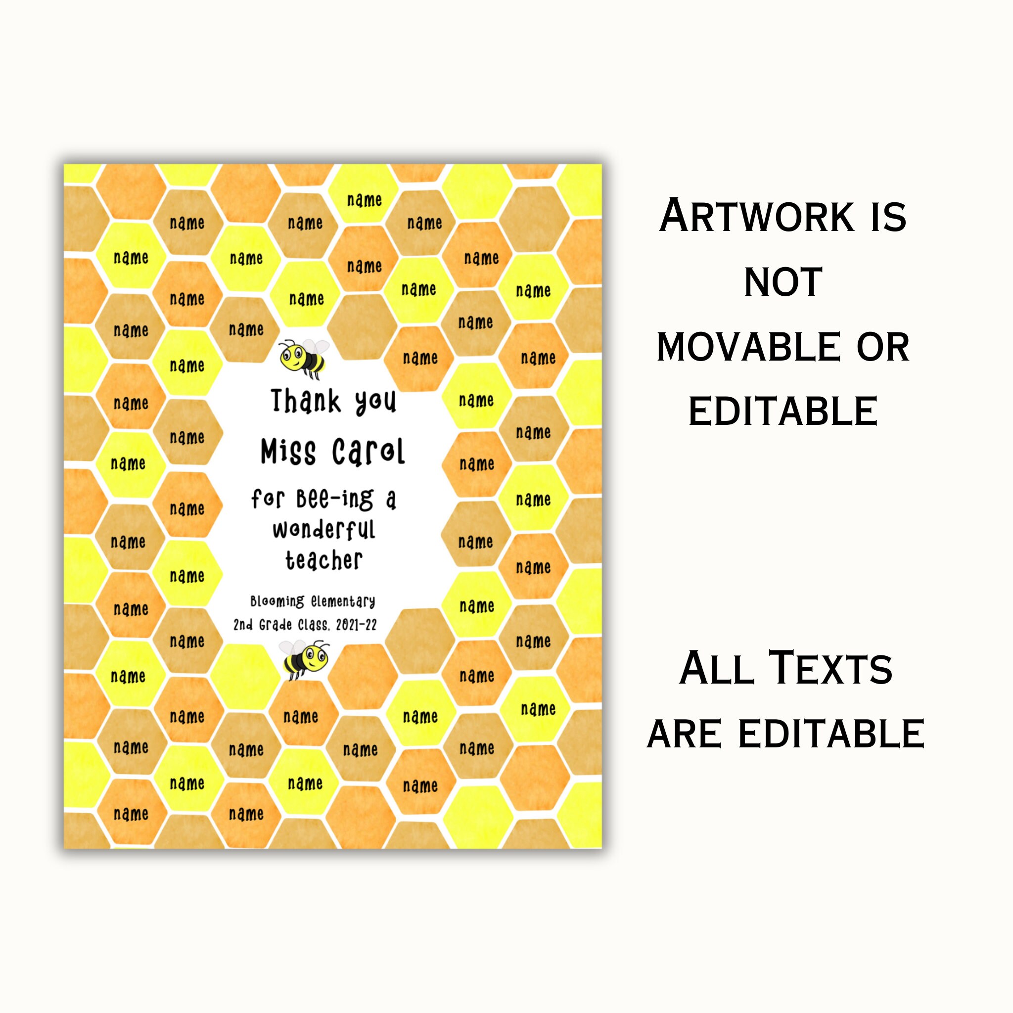 Editable Teacher Appreciation Printable Personalized Appreciation ...