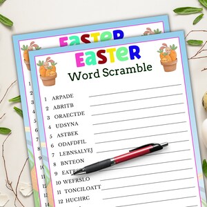 Easter Word Scramble Game - Easter Activity for Kids and Adults ...