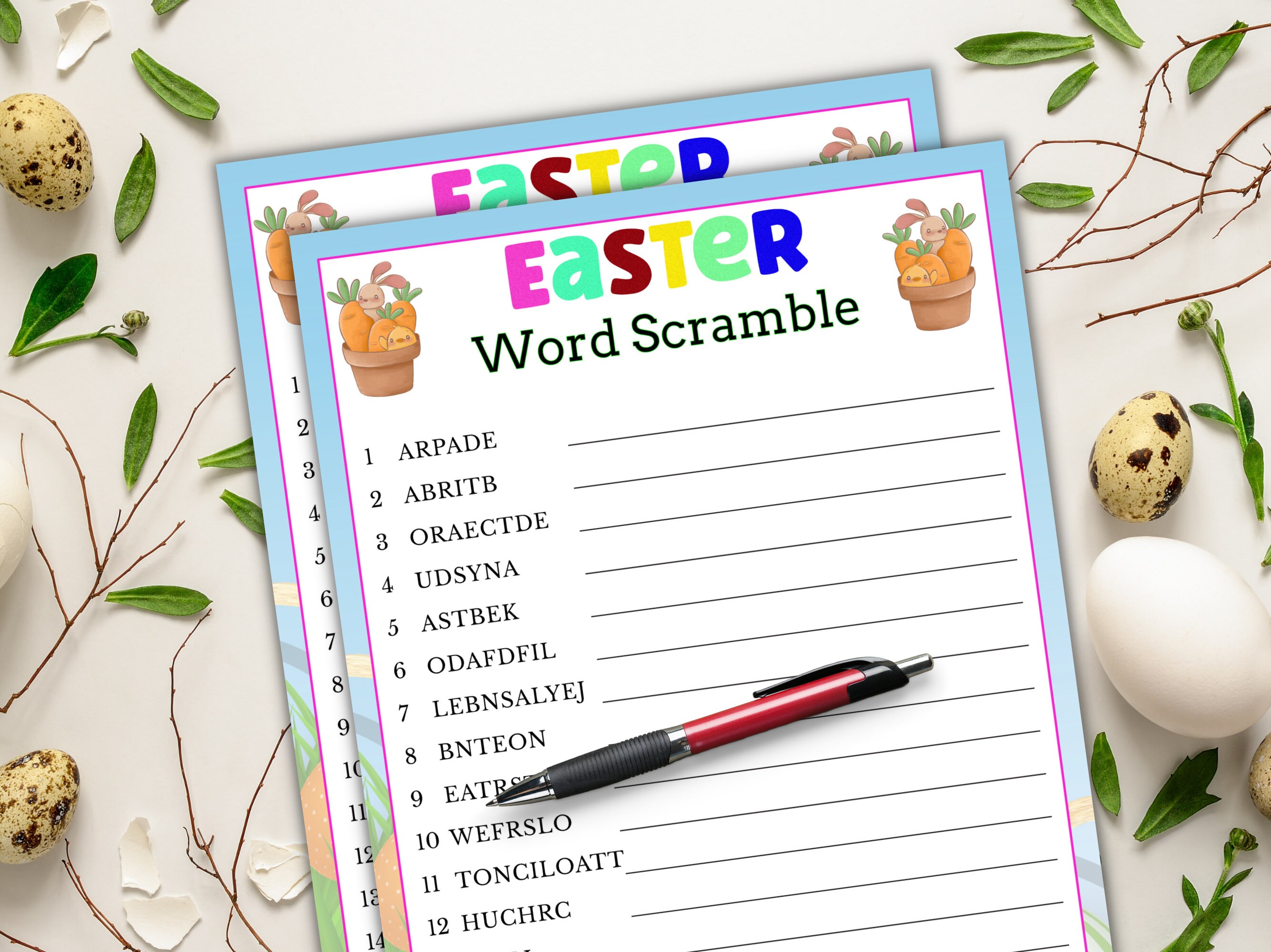 Easter Word Scramble Game - Easter Activity for Kids and Adults ...