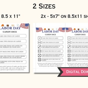 Labor Day Candy Dice Game - Labor Day Party Game for Kids & Adults ...