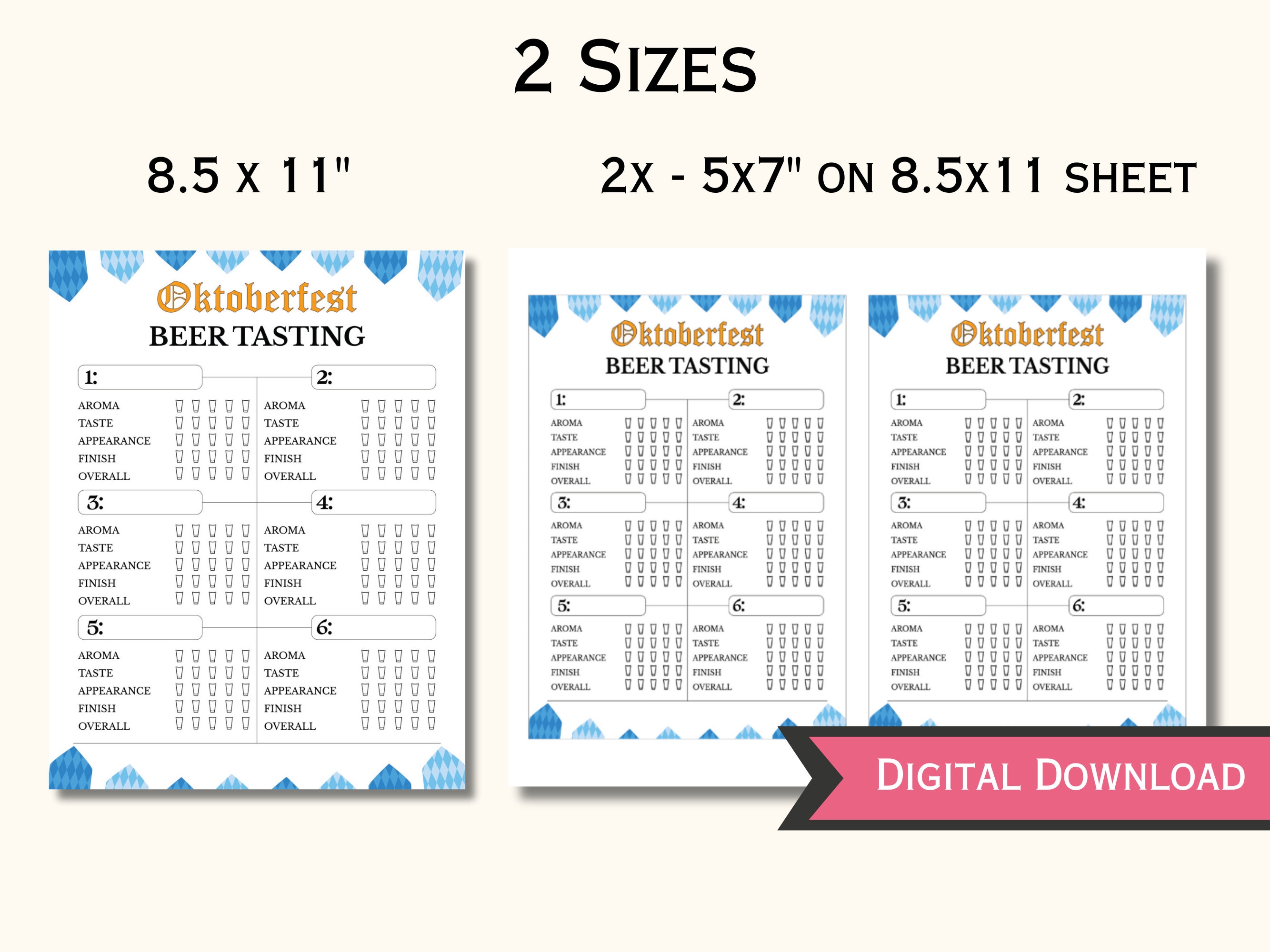 Oktoberfest Beer Tasting Scorecard - Printable Beer Tasting Sheet for ...
