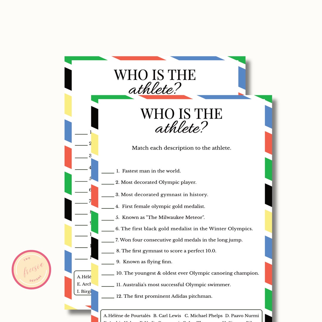 Summer Sports Printable Game Trivia - Global Games - USA Sports Themed ...