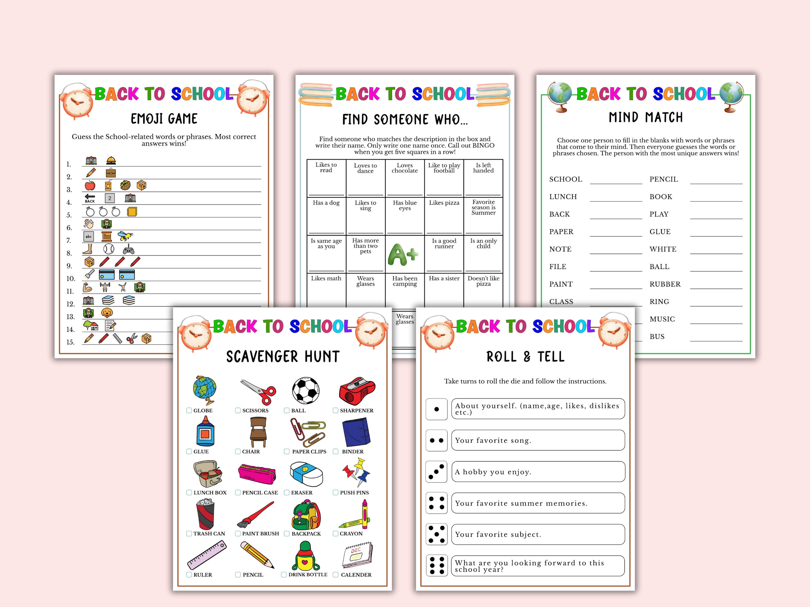 15 Back to School Game Bundle - Printable Ice Breaker Games for ...