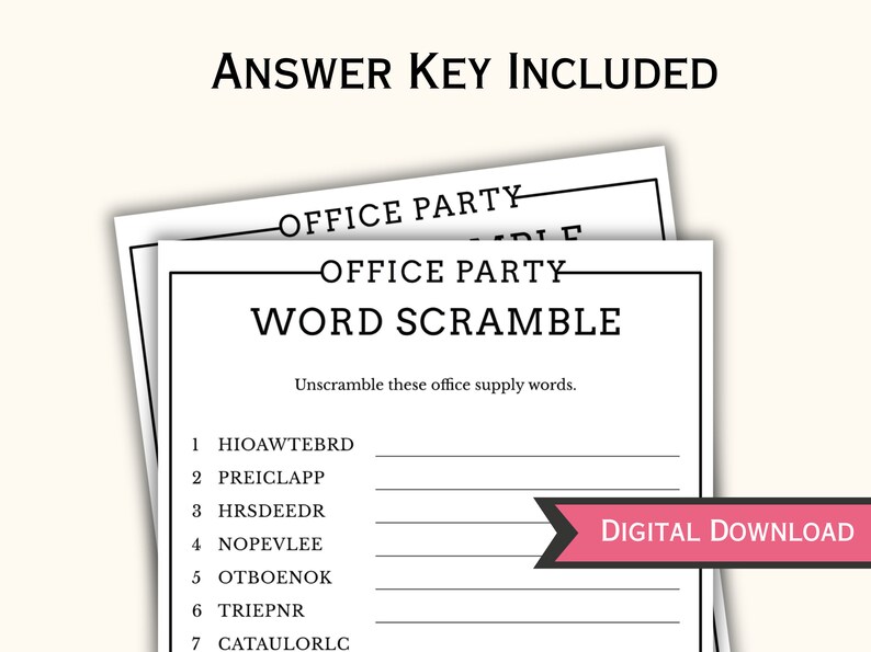 Printable Office Party Games Bundle - Work Party Games for Team ...
