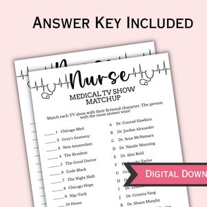 6 Printable Nurse Theme Party Games - Nurse Graduation Game - Nurse ...