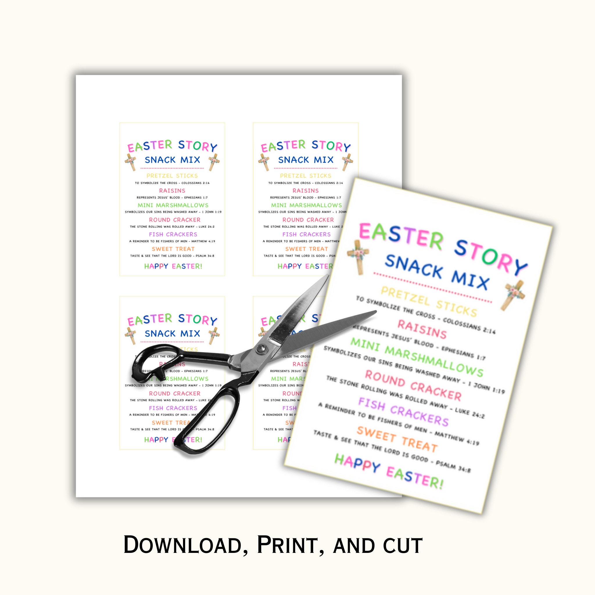 Editable Easter Story Snack Mix Printable - Treat Gift Tag - Easter ...