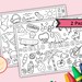 Printable Summer Doodle Coloring Pages - Summer Coloring Placemat ...
