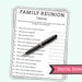 Family Trivia Game - Printable Family Reunion Party Games - Family ...