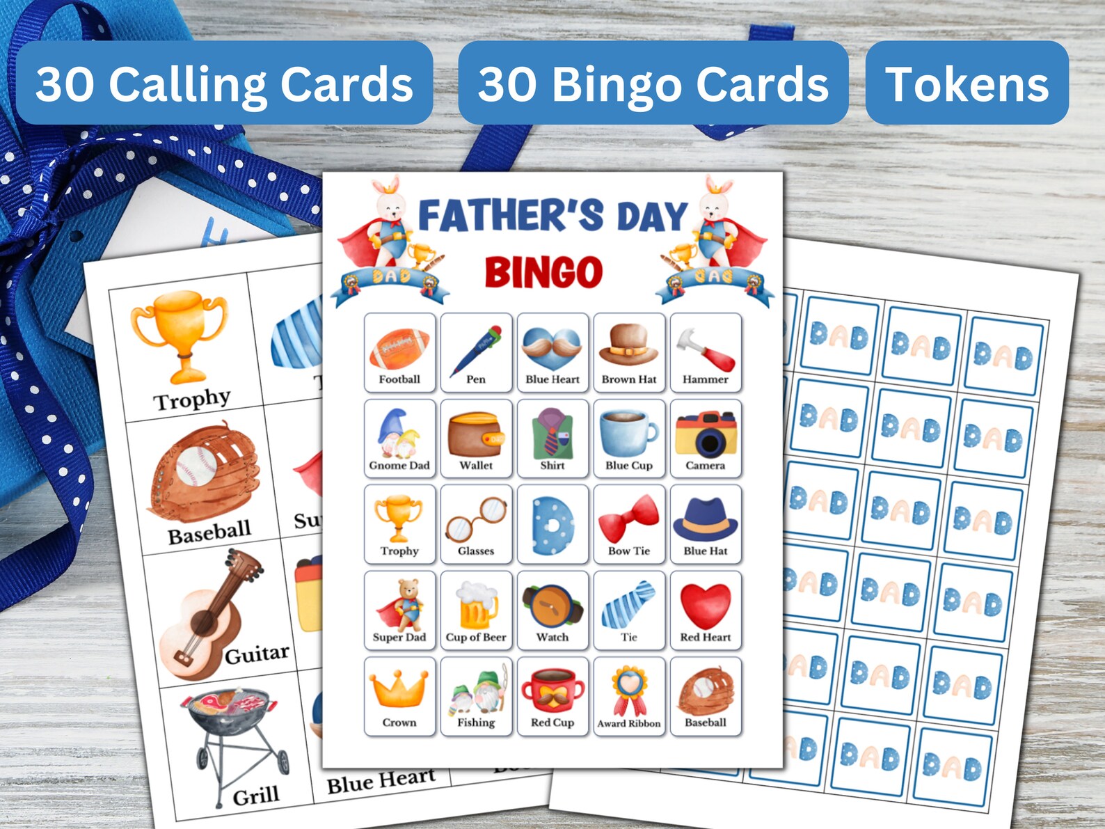 Father's Day Bingo Cards - Printable Party Game for Father's Day Party ...