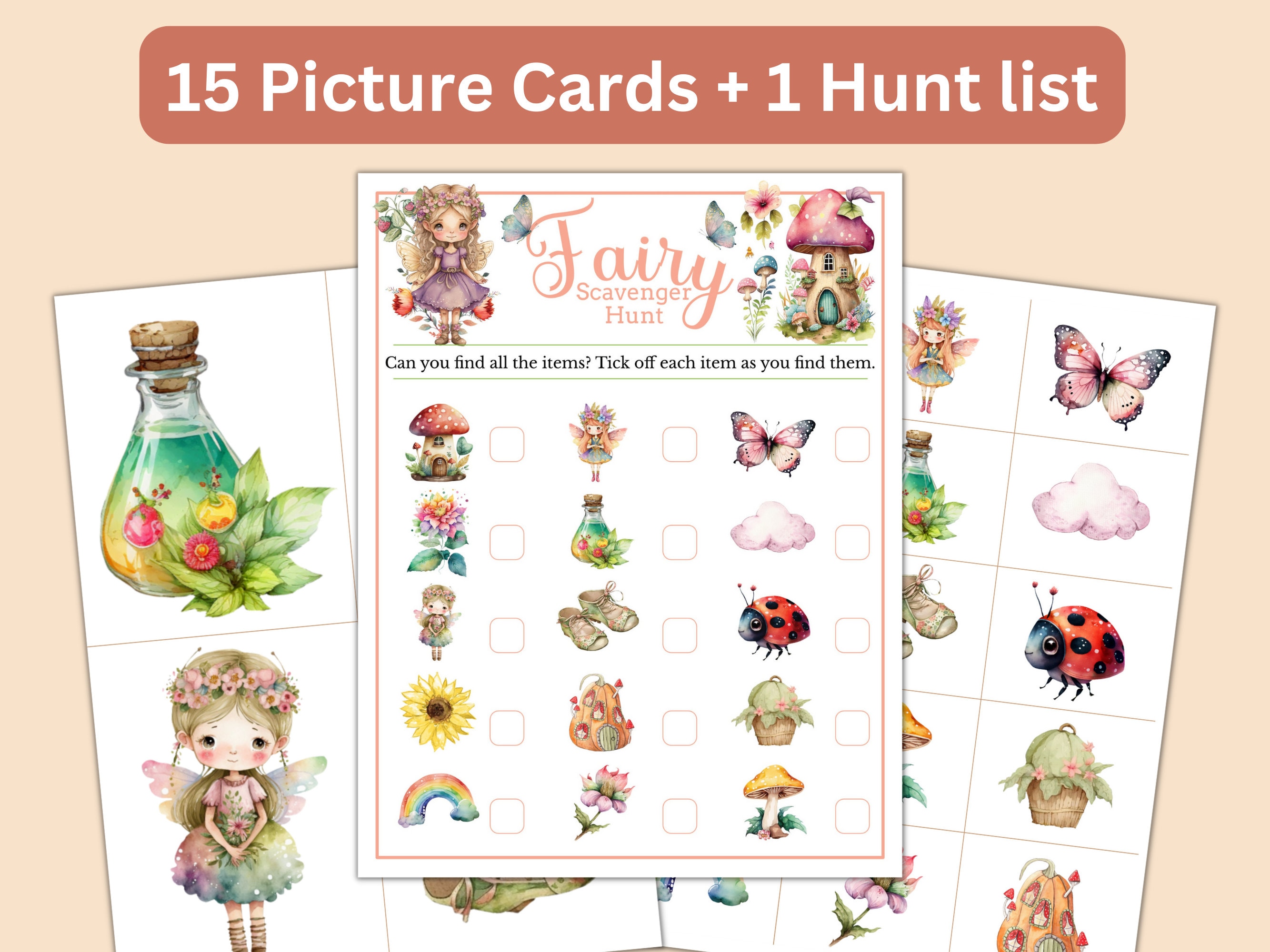 Fairy Scavenger Hunt Printable Fairy Garden Birthday Party Games for ...
