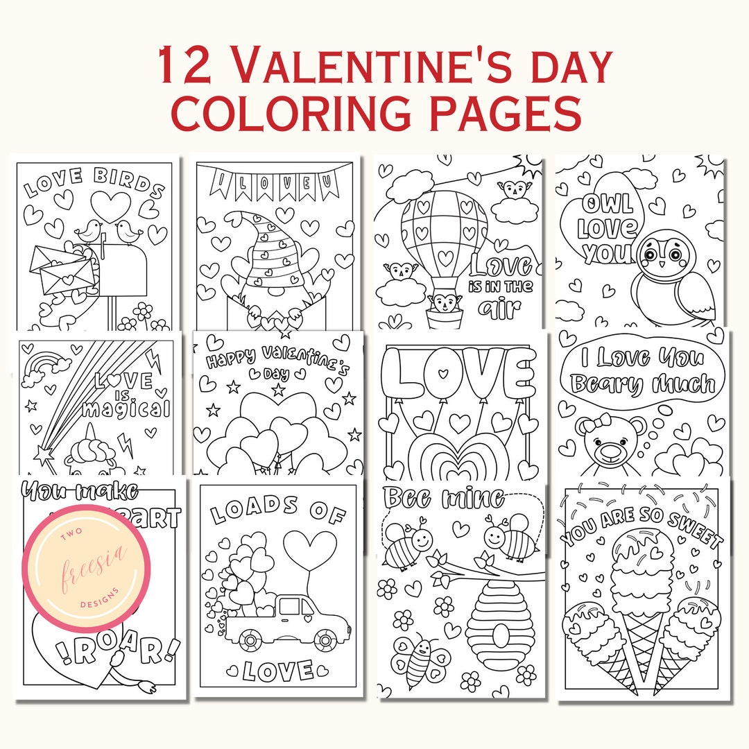 12 Valentine's Day Coloring Pages for Kids - Valentine's Day Party ...