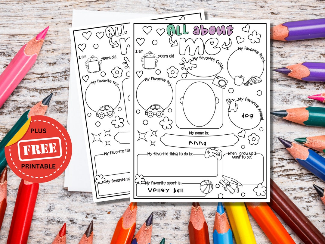 About Me Activity Coloring Sheet for Kids - Printable Worksheet Page ...