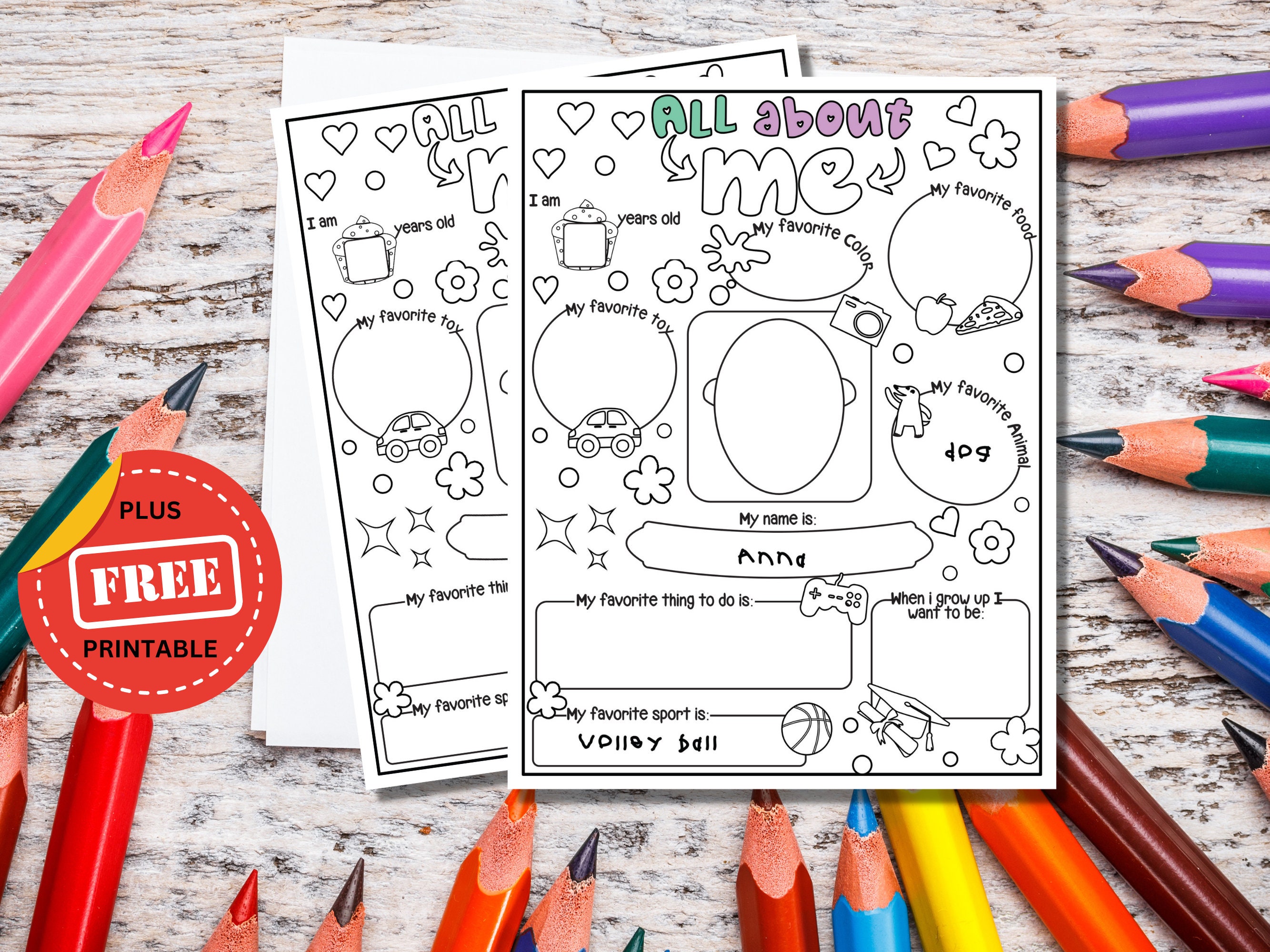 About Me Activity Coloring Sheet for Kids - Printable Worksheet Page ...