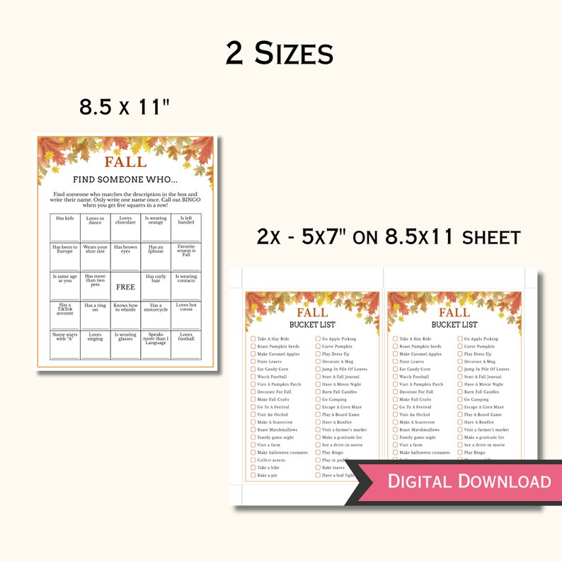 12 Printable Autumn Game Bundle - Fun Fall Time Activities for Adults ...