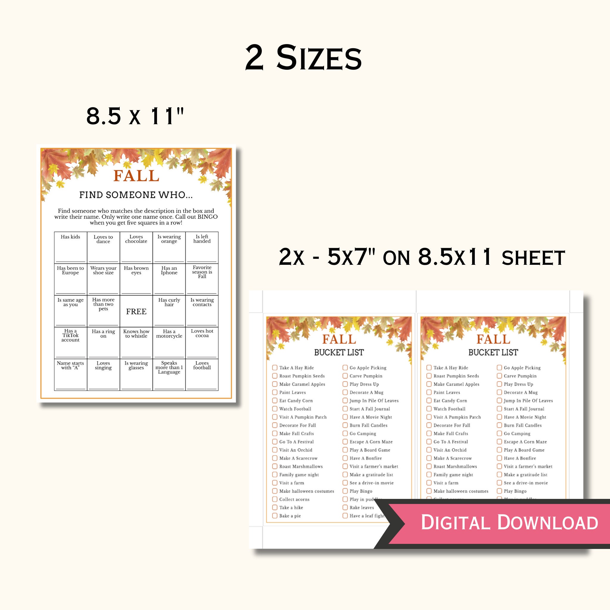 12 Printable Autumn Game Bundle - Fun Fall Time Activities for Adults ...