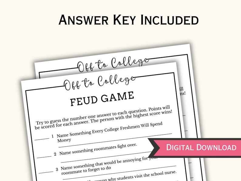 College Going Away Party Games - 10 Printable College Trunk Party Games ...