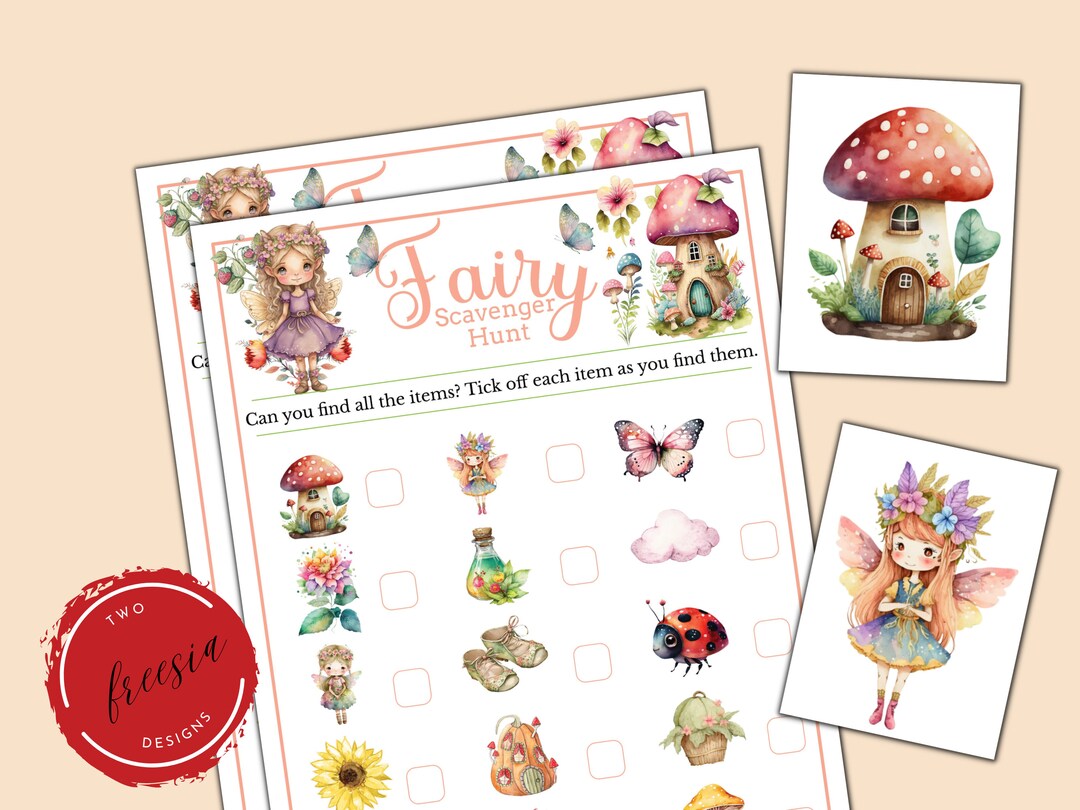 Fairy Scavenger Hunt - Printable Fairy Garden Birthday Party Games for ...