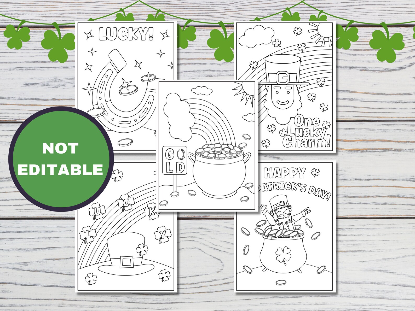 Printable St. Patrick's Day Coloring Pages for Kids Party Activity ...