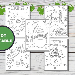 Printable St. Patrick's Day Coloring Pages for Kids Party Activity ...