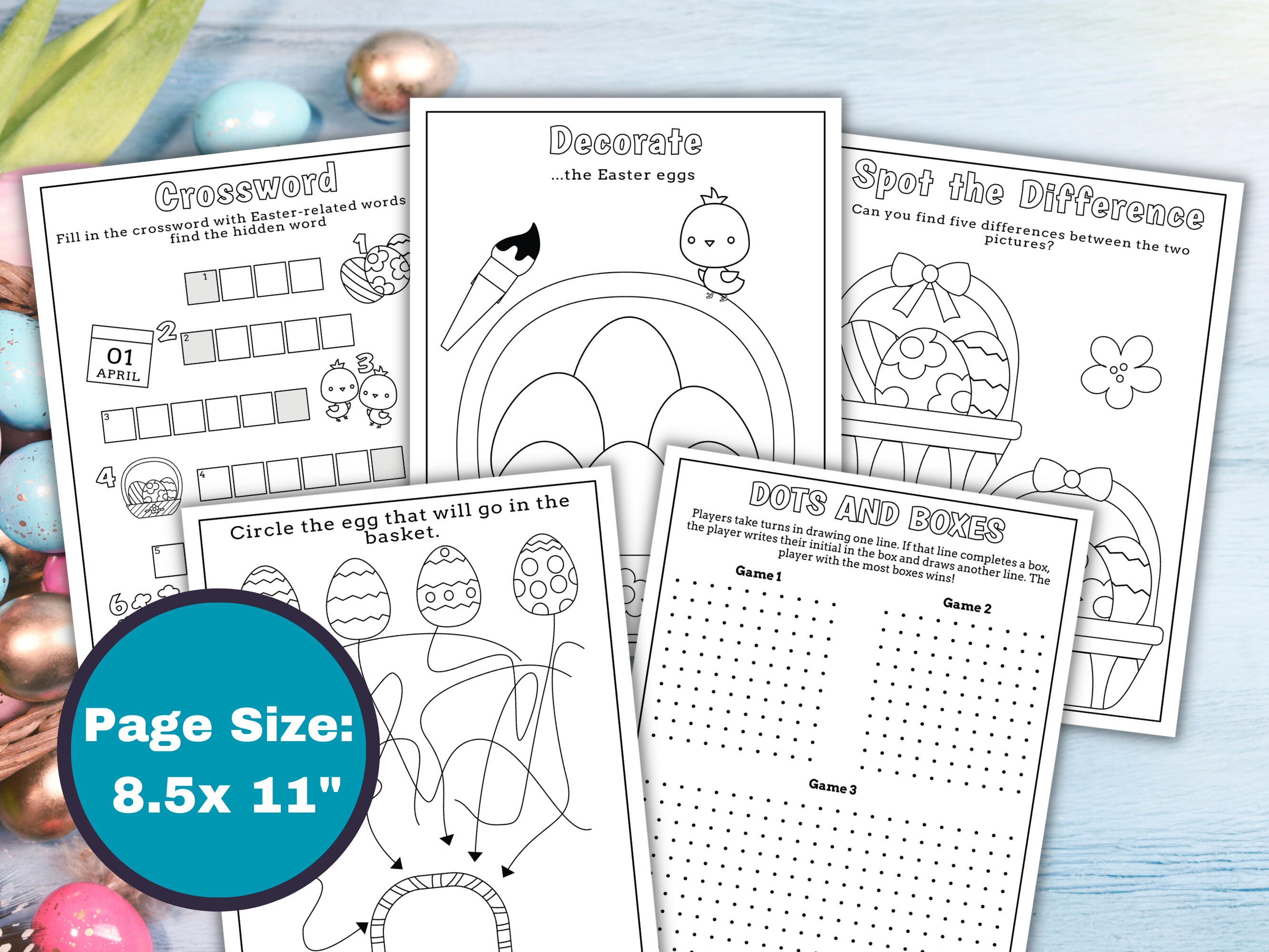 Easter Activity Pages for Kids Easter Coloring and Activity Pack ...