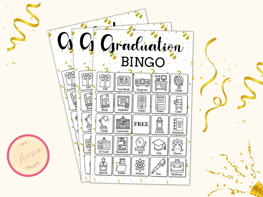 50 Graduation Bingo Cards Printable Bingo Cards for - Etsy