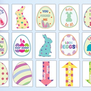 Printable Easter Egg Hunt Signs - Easter Bunny Party Decorations and ...