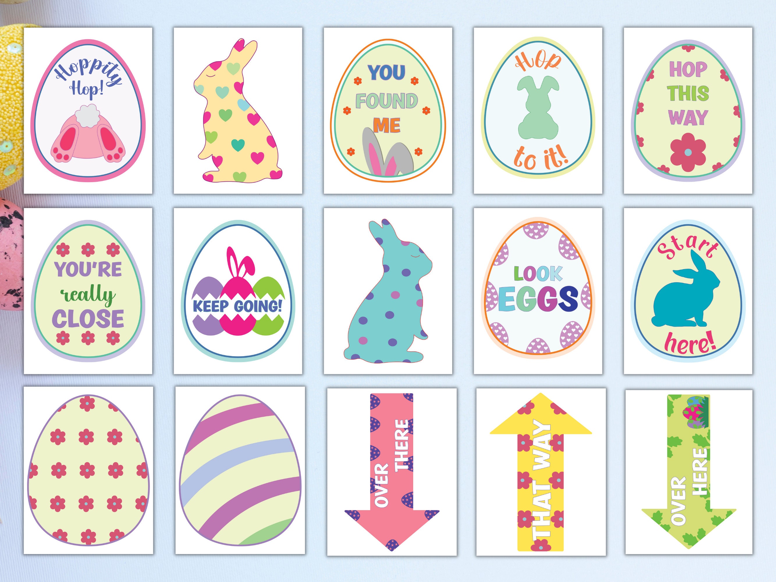 Printable Easter Egg Hunt Signs Easter Bunny Party Decorations and ...
