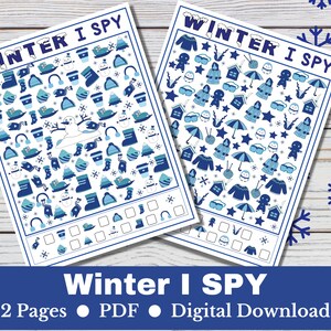 Winter I Spy Games for Kids - Printable Classroom Party Activity ...