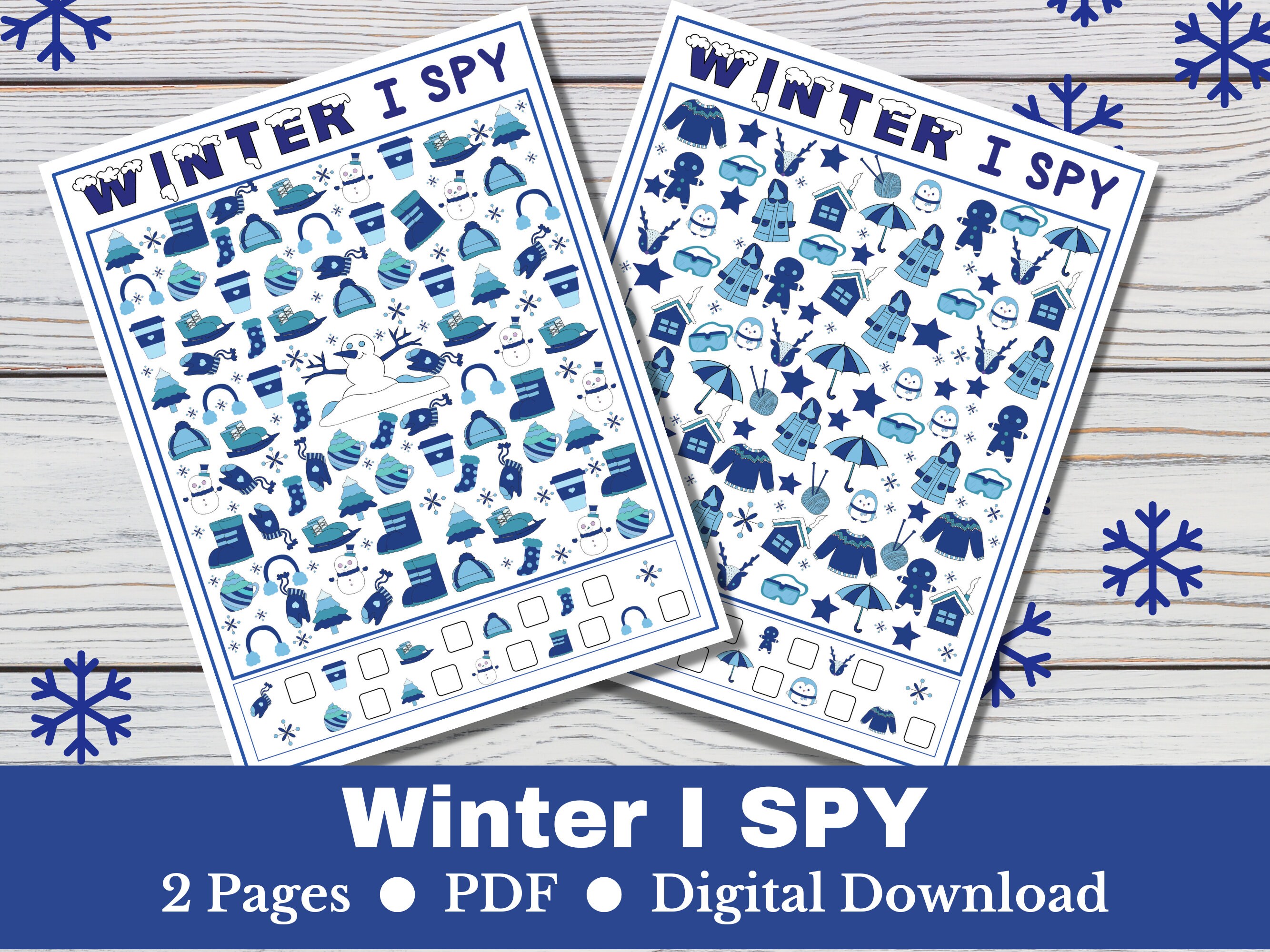 Winter I Spy Games for Kids Printable Classroom Party Activity Digital ...