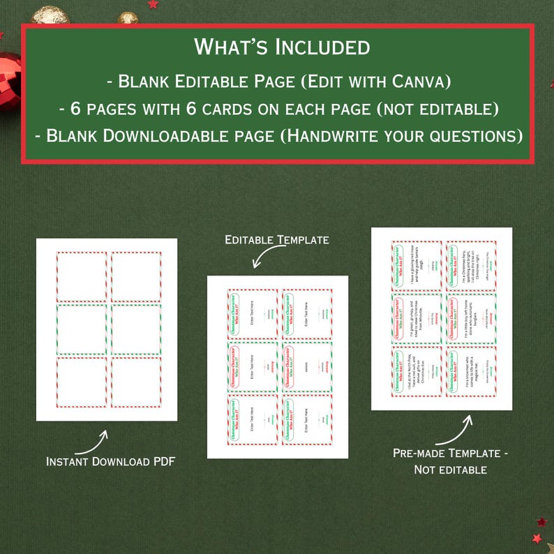 Christmas Character Who Am I? Game, Printable Holiday Game, Family ...