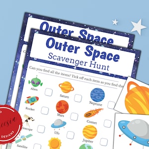 Outer Space Scavenger Hunt - Printable Space Treasure Hunt for Kids ...