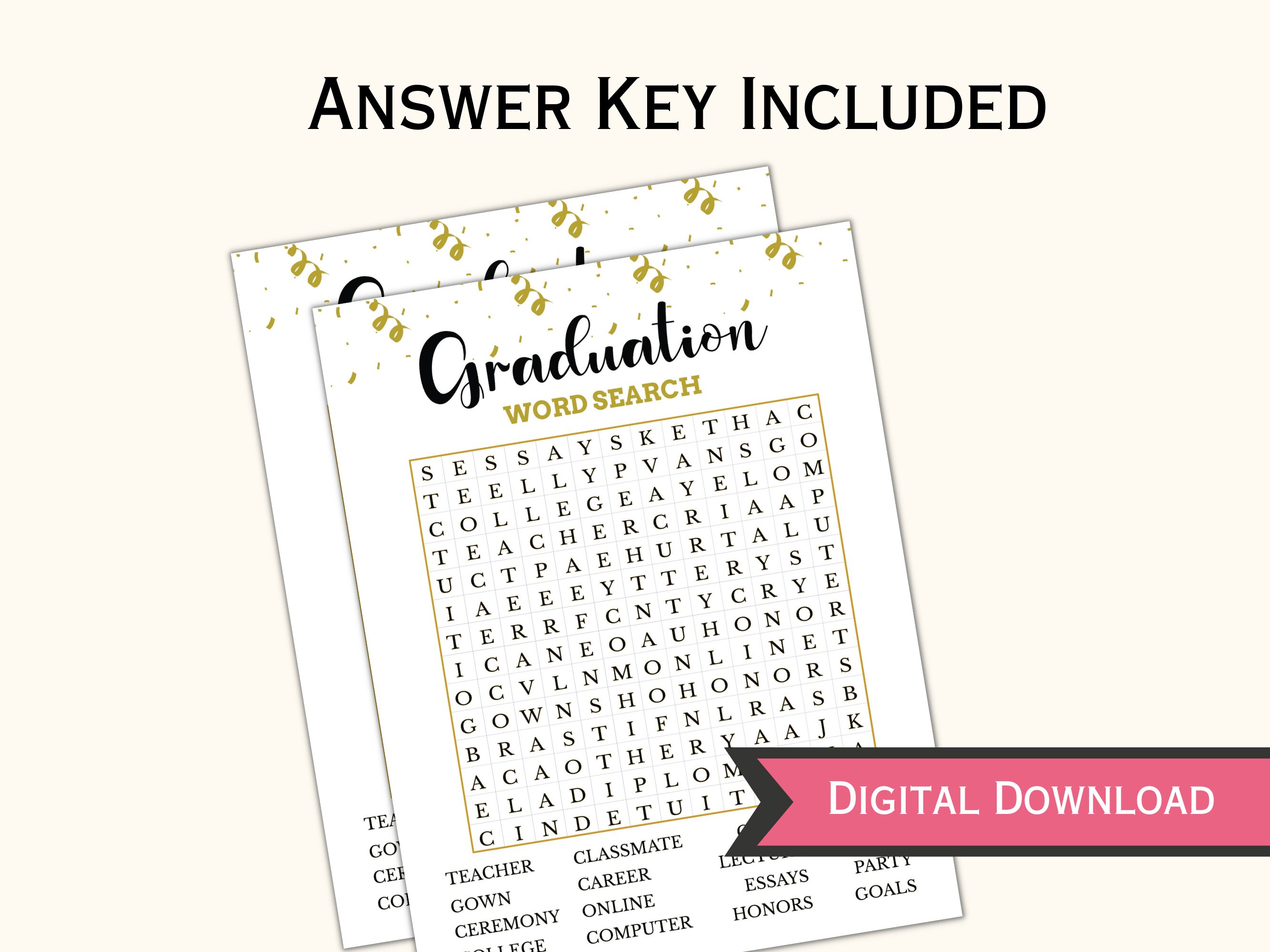 Graduation Word Search Game Printable Graduation Games 2023 Graduation ...