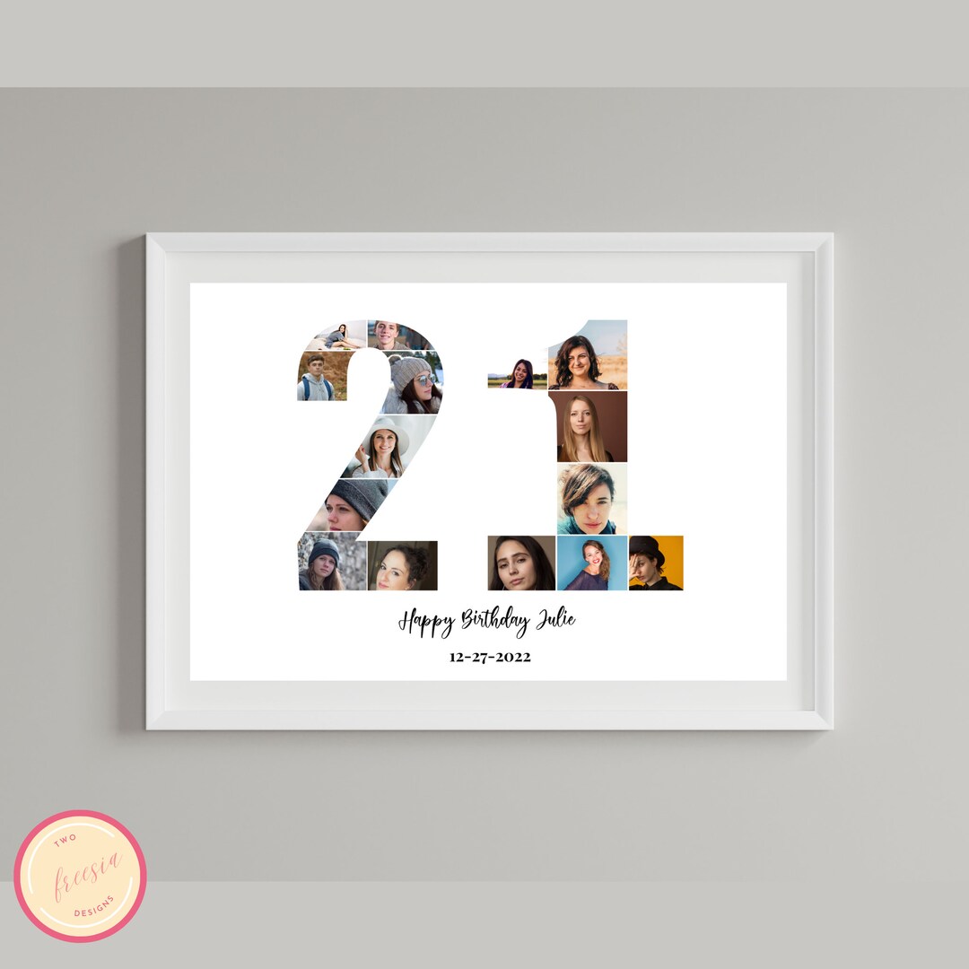 Editable Custom 21st Birthday Gift - Photo Collage - 21st Anniversary ...