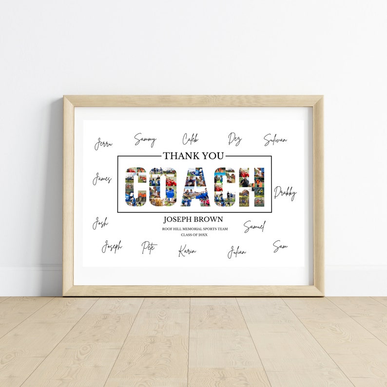 Thank You Coach Photo Collage Template - Photo Gift Collage Template ...