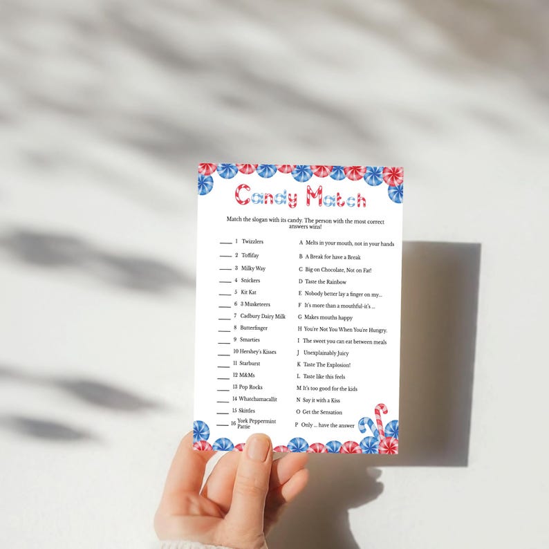 Candy Match Game for Kids & Adults - Birthday Party Games - Fun ...