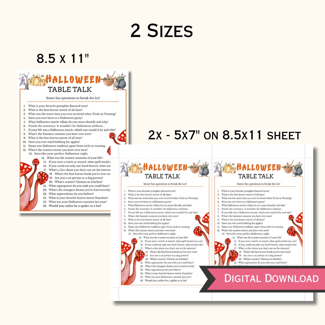 Halloween Table Talk - Icebreaker Questions - Halloween Conversation ...