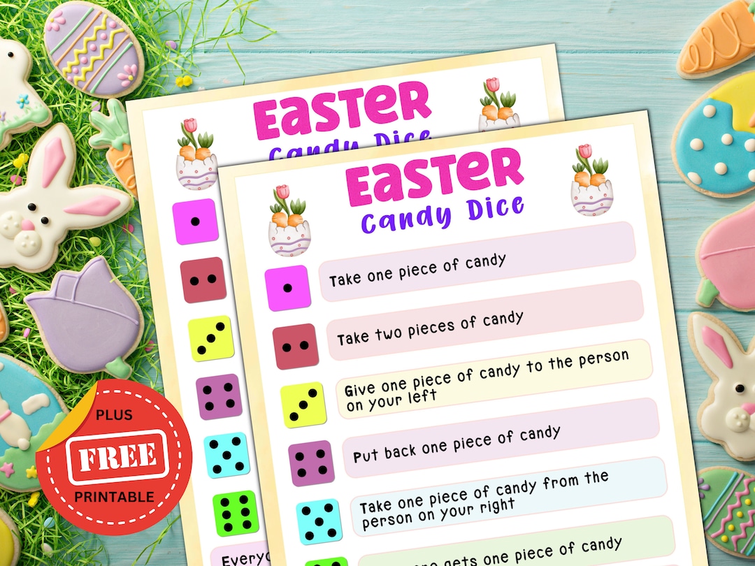 Easter Candy Dice Game - Printable Easter Party Games - Easter Activity ...
