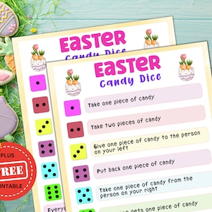 Easter Candy Dice Game - Printable Easter Party Games - Easter Activity ...