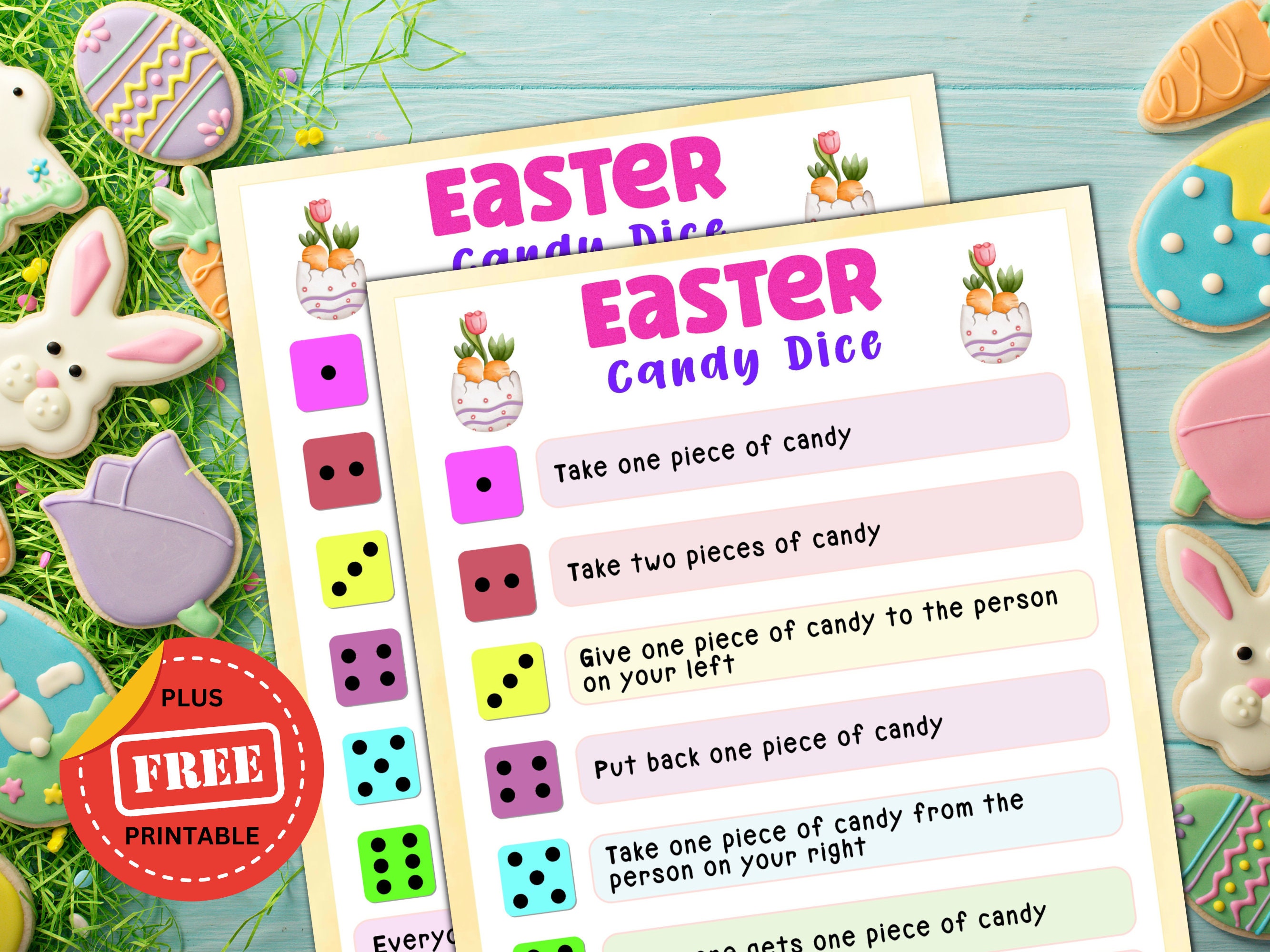 Easter Candy Dice Game Printable Easter Party Games Easter Activity for ...