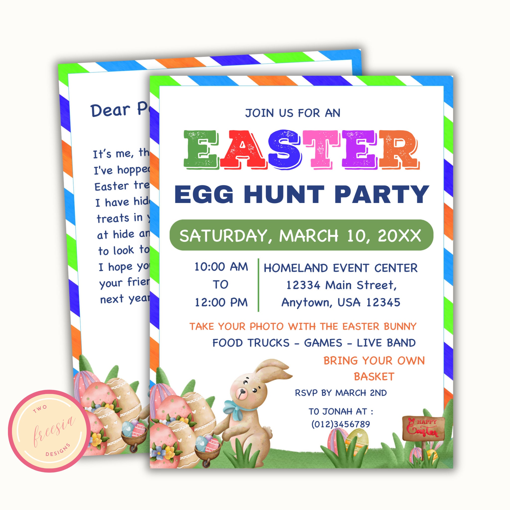 Editable Easter Egg Hunt Flyer Easter Fundraiser Flyer Printable Easter ...