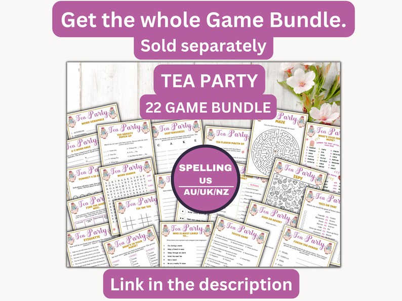 Tea Party Word Search Printable Tea Party Games for Birthdays, Bridal ...