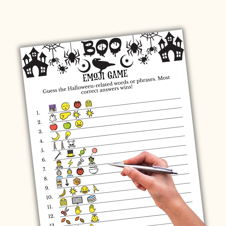 Halloween Emoji Game Printable Halloween Party Game Party Icebreaker ...
