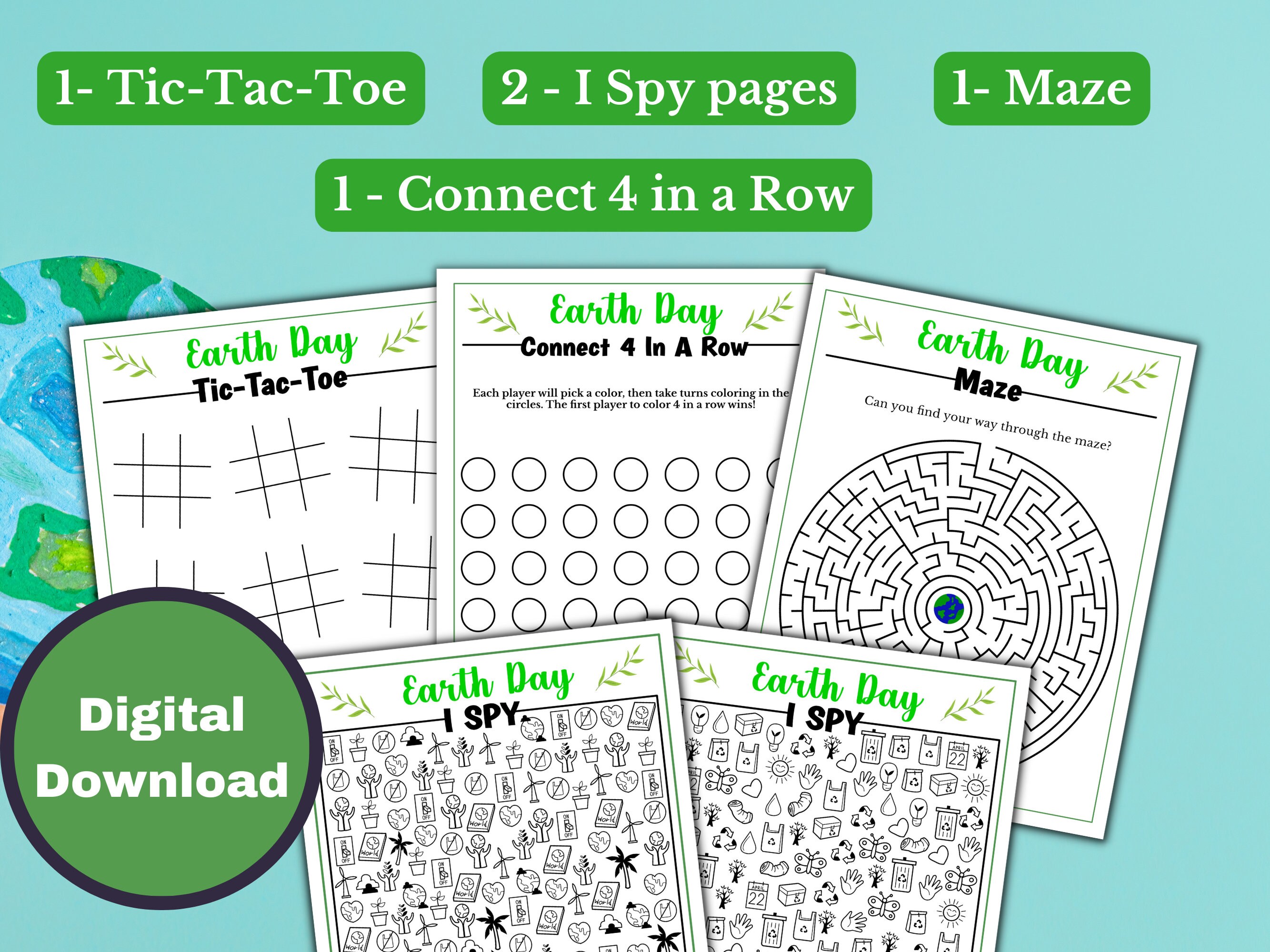 Printable Earth Day Game Bundle for Kids and Adults Game for - Etsy