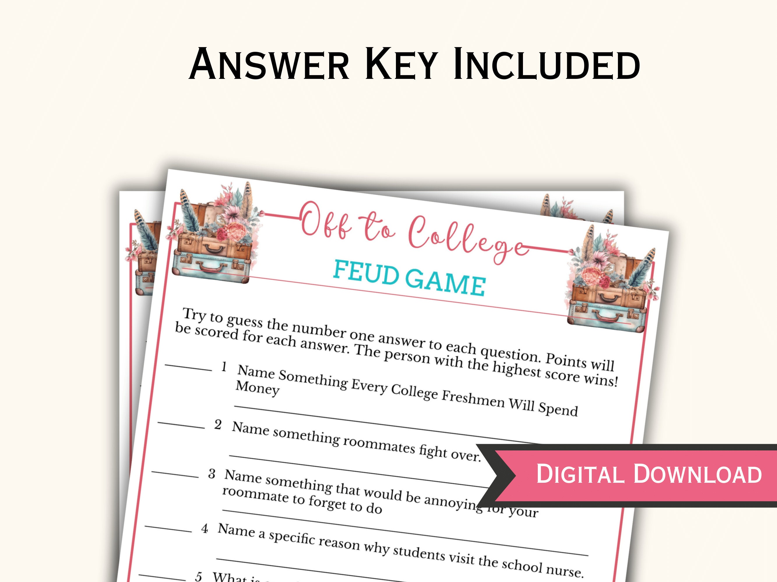 College Going Away Party Games - 10 Printable College Trunk Party Games ...