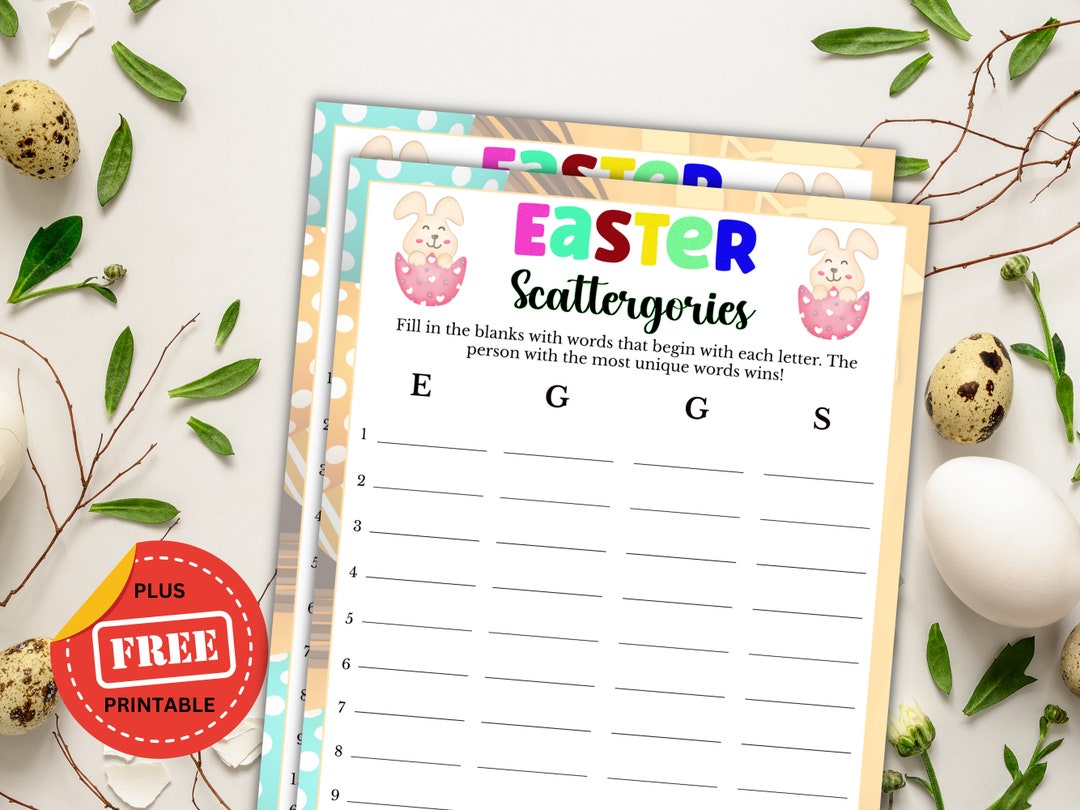 Easter Scattergories Game - Easter Printable Games for Kids & Adults ...