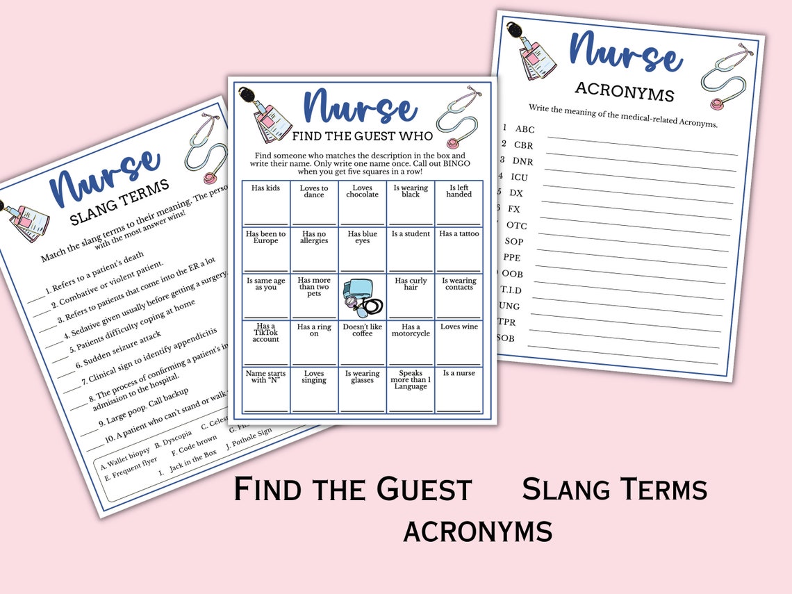 6 Nurse Theme Party Games Nurse Graduation Game Nurse Graduation Party ...