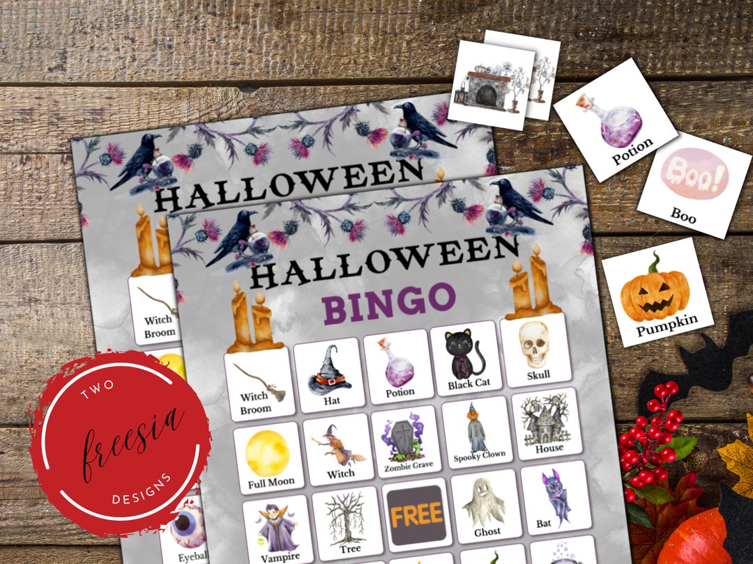 Printable Halloween Bingo Game 30 Unique Cards for Kids, Teens or ...