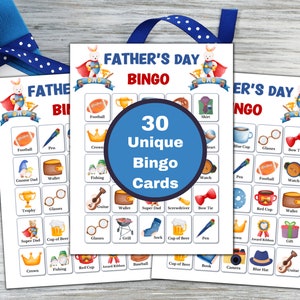 Father's Day Bingo Cards - Printable Party Game for Father's Day Party ...