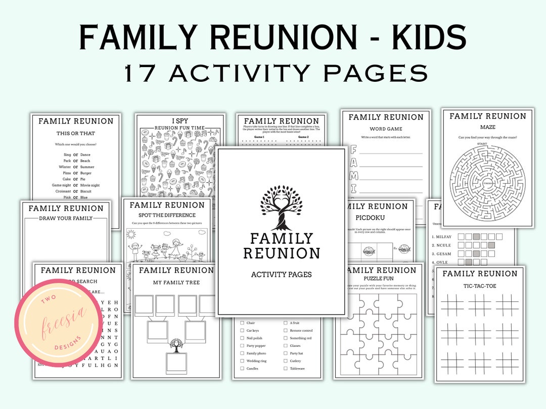 17 Family Reunion Game and Activity Bundle for Kids - Printable Family ...